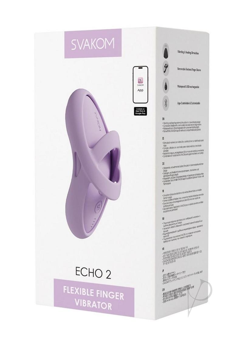 Svakom Echo 2 App Compatible Rechargeable Silicone Heated Finger Vibra – pelvictech